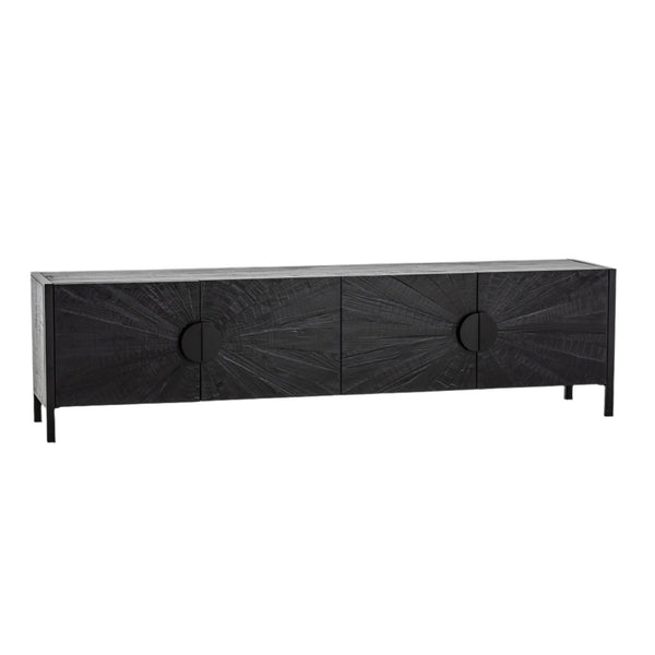 Adaline 2.1m Wooden TV Entertainment Unit - Black | Interior Secrets