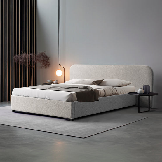 Greta King Sized Bed Frame - Clay Grey with storage | Interior Secrets