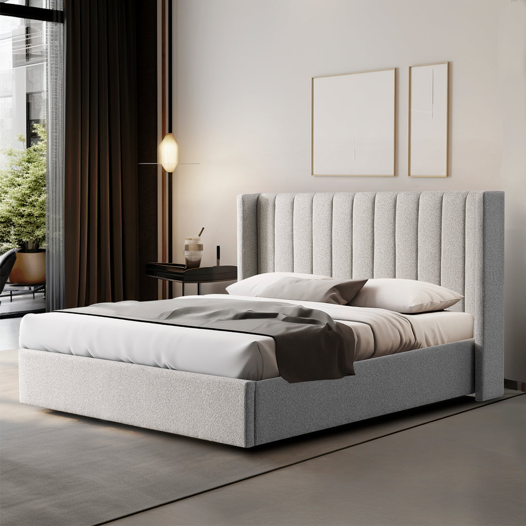 Hillsdale Wide Base King Bed Frame - Clay Grey | Interior Secrets