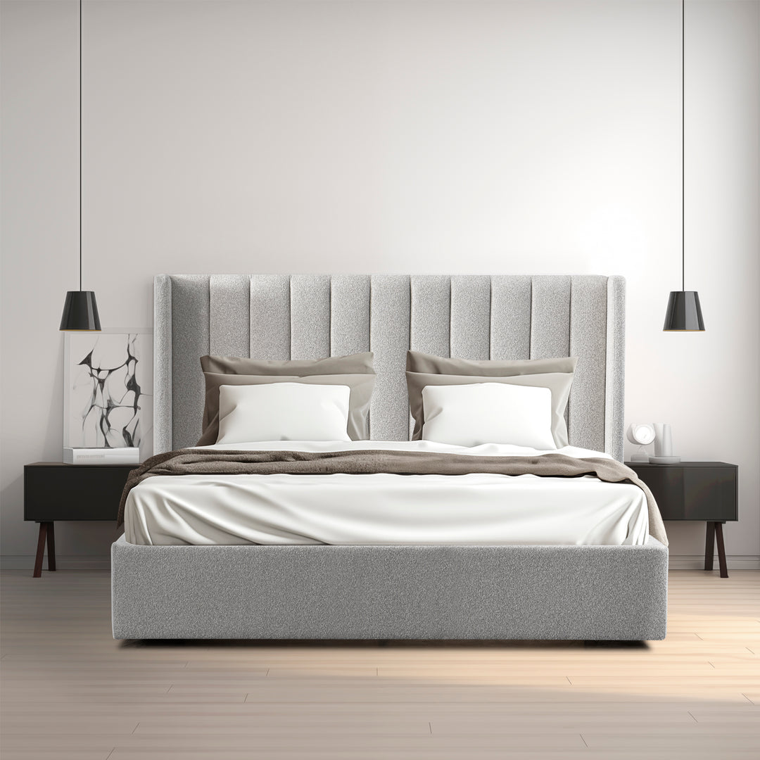 Hillsdale Wide Base King Bed Frame - Clay Grey | Interior Secrets