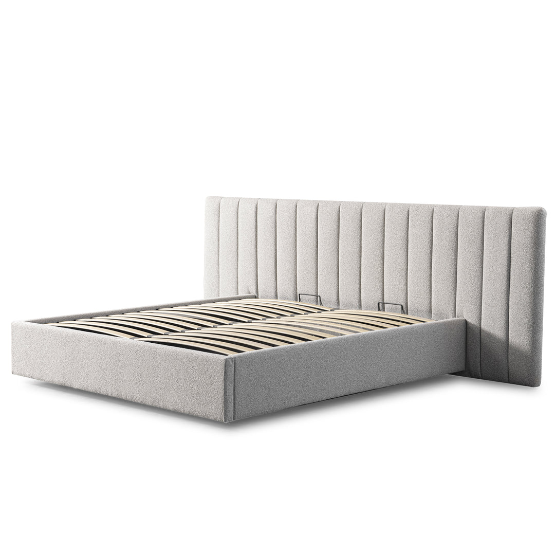 Ralph Wide Base King Sized Bed Frame - Clay Grey with Storage ...
