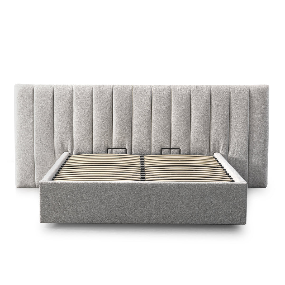 Ralph Wide Base Queen Bed Frame - Clay Grey with Storage | Interior Secrets