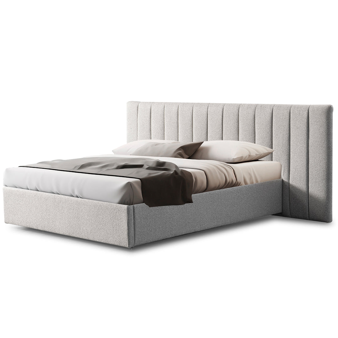 Ralph Wide Base Queen Bed Frame - Clay Grey with Storage | Interior Secrets