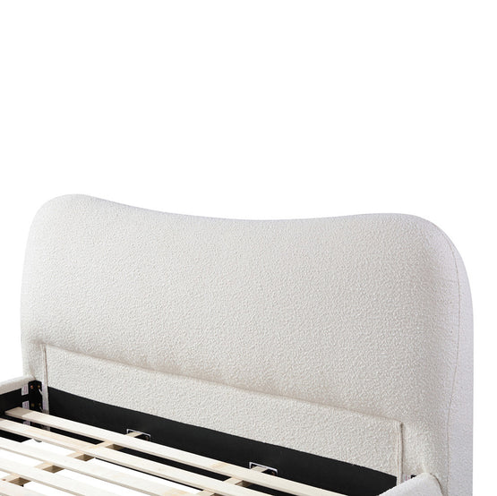 Diaz King Bed Frame - Cream White | Interior Secrets