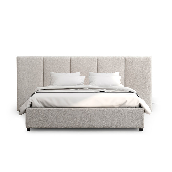 Amado Queen Bed Frame - Clay Grey with Storage | Interior Secrets