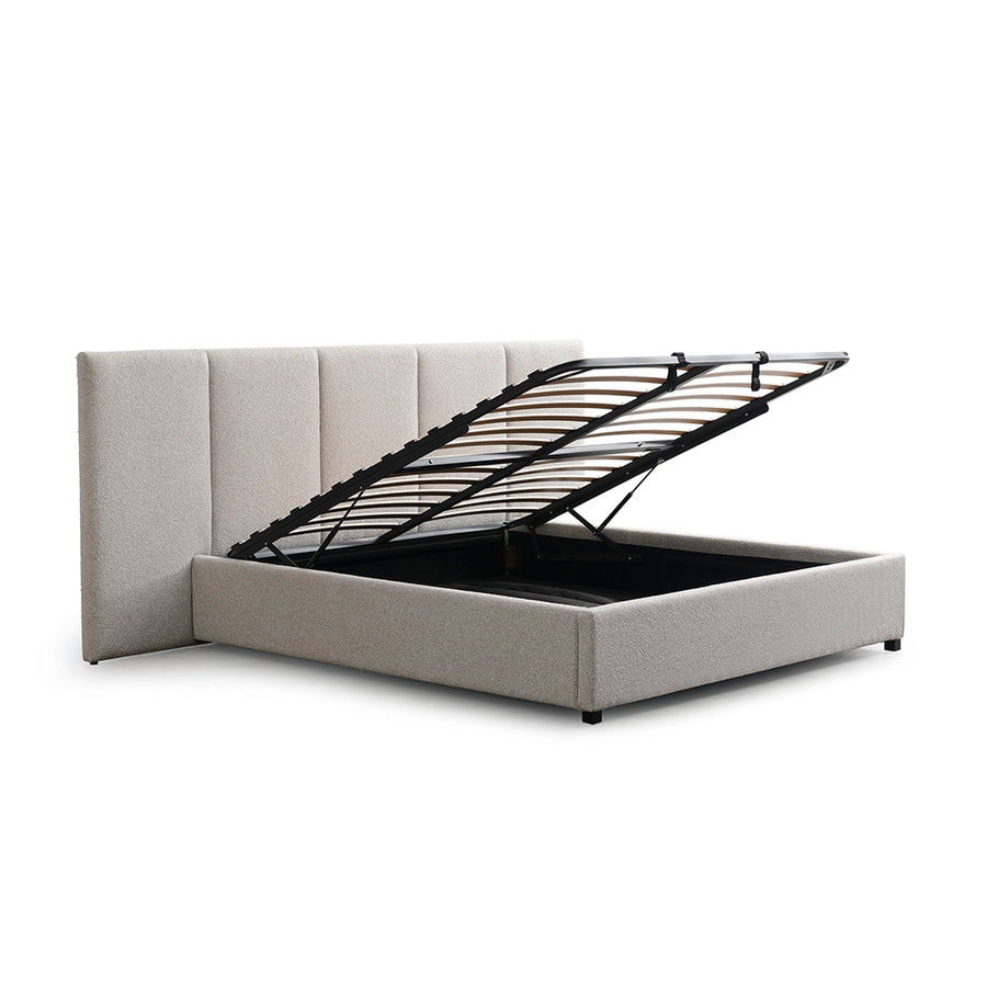 Amado Queen Bed Frame - Clay Grey with Storage | Interior Secrets