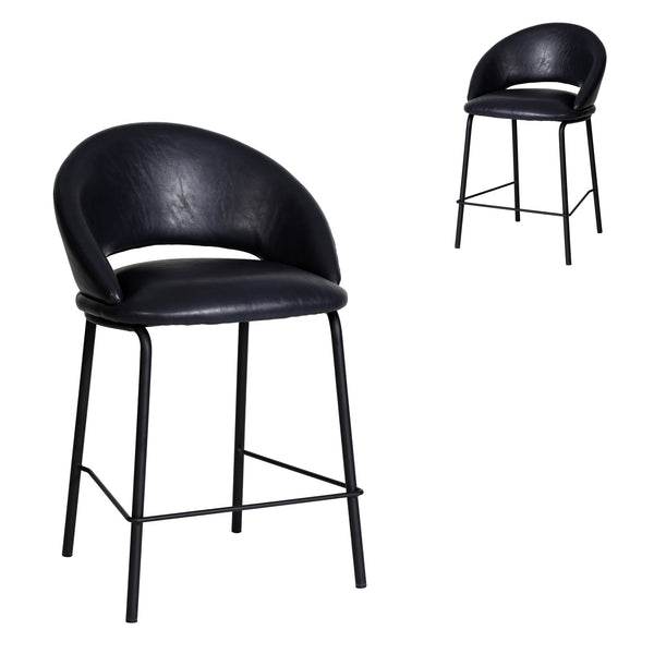 Set of 2 - Harrington Bar Stool - Full Black | Interior Secrets