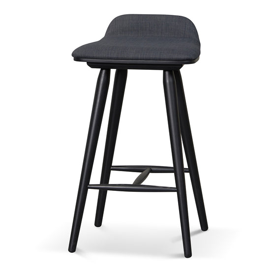 Finn 65cm Wooden Bar Stool - Charcoal Black | Interior Secrets