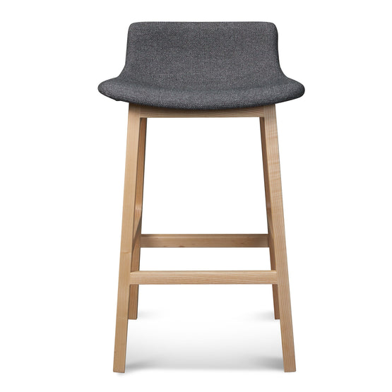Ex Display - Harris 65cm Grey Bar Stool - Natural Legs | Interior Secrets