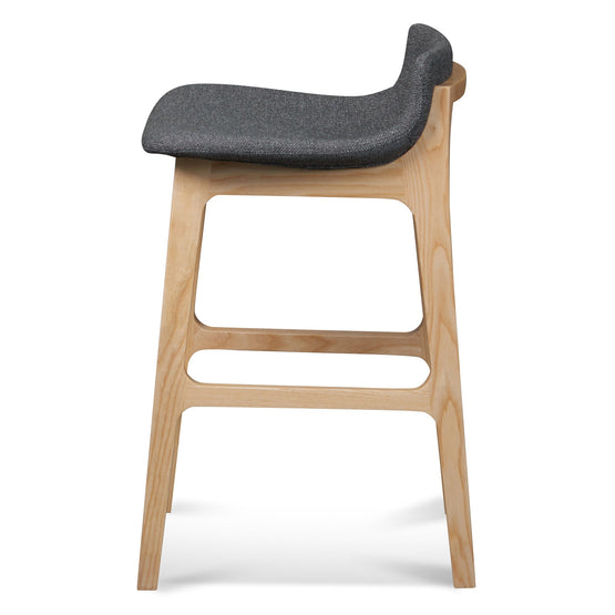 Ex Display - Harris 65cm Grey Bar Stool - Natural Legs | Interior Secrets