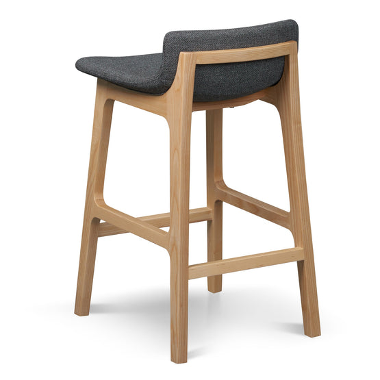 Ex Display - Harris 65cm Grey Bar Stool - Natural Legs | Interior Secrets