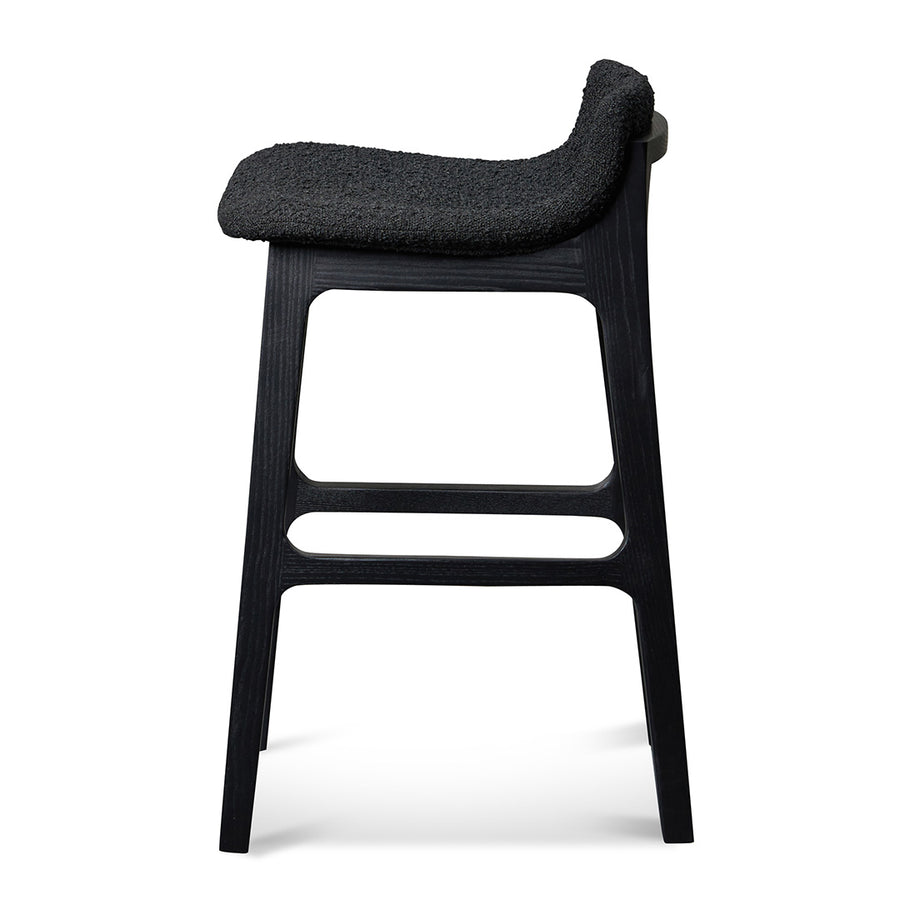 Harris 65cm Bar Stool - Full Black | Interior Secrets