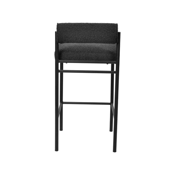 Set of 2 - Shaffer 65cm Bar Stool - Black Boucle | Interior Secrets