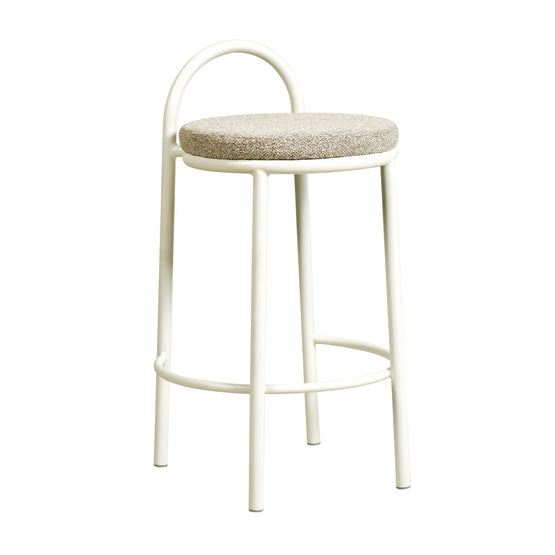 Set of 2 - Mclean 65cm White Frame Bar Stool - Clay Grey | Interior Secrets