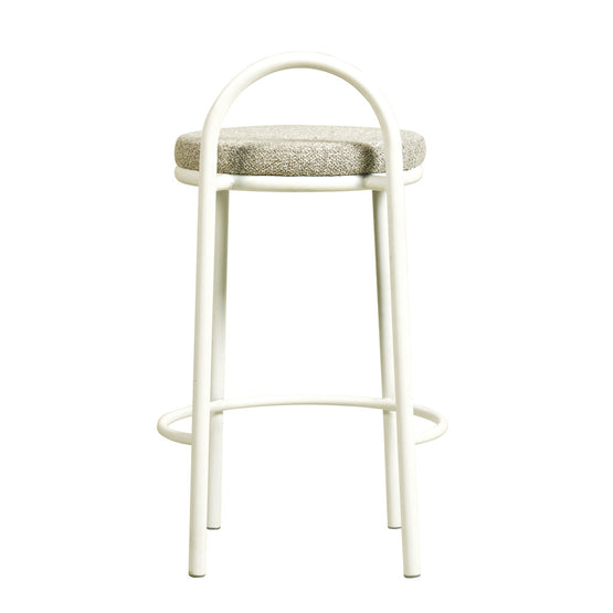 Set of 2 - Mclean 65cm White Frame Bar Stool - Clay Grey | Interior Secrets