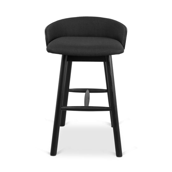 Nicholas 65cm Bar Stool - Full Black | Interior Secrets