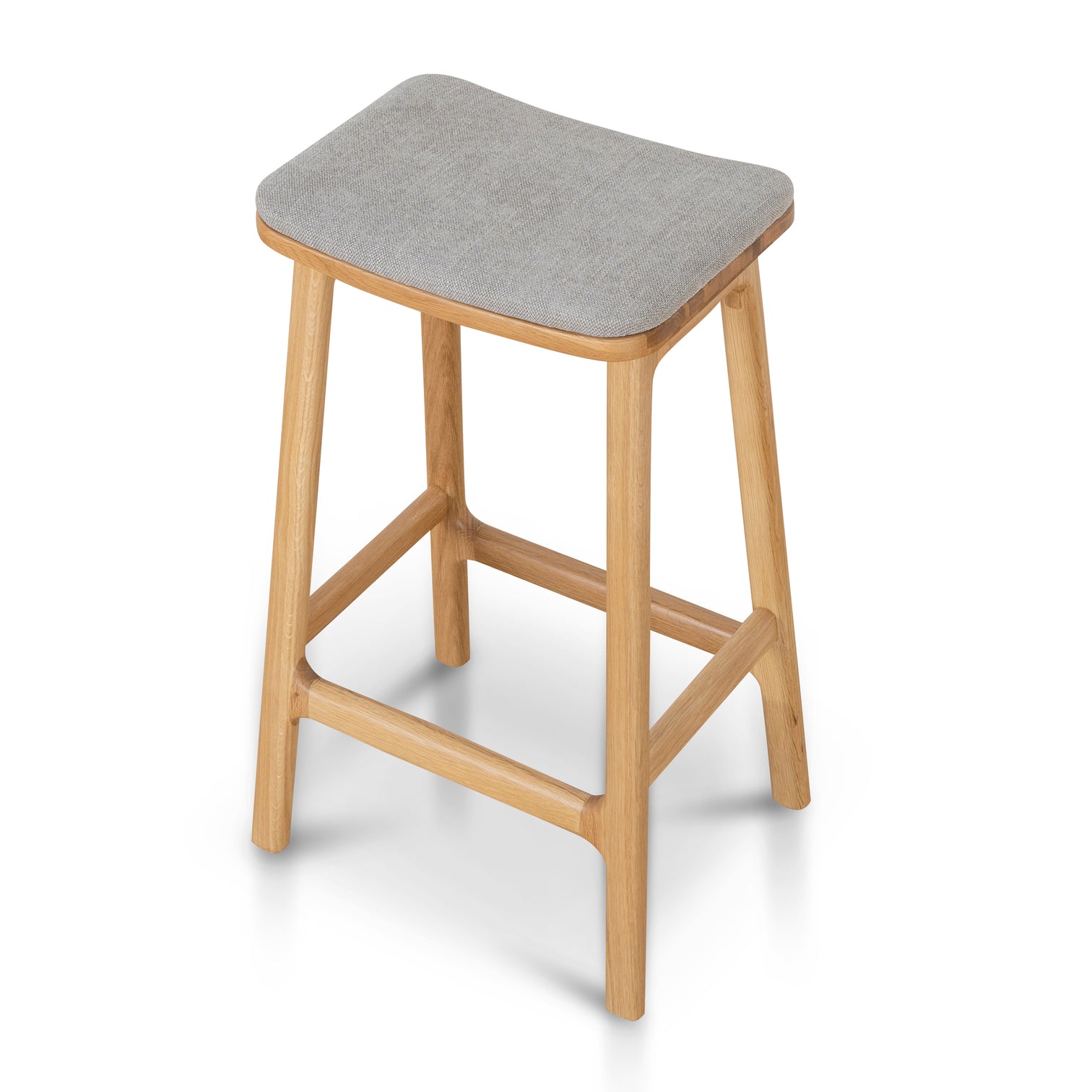 Cyprus 67cm Natural Bar Stool - Grey | Interior Secrets
