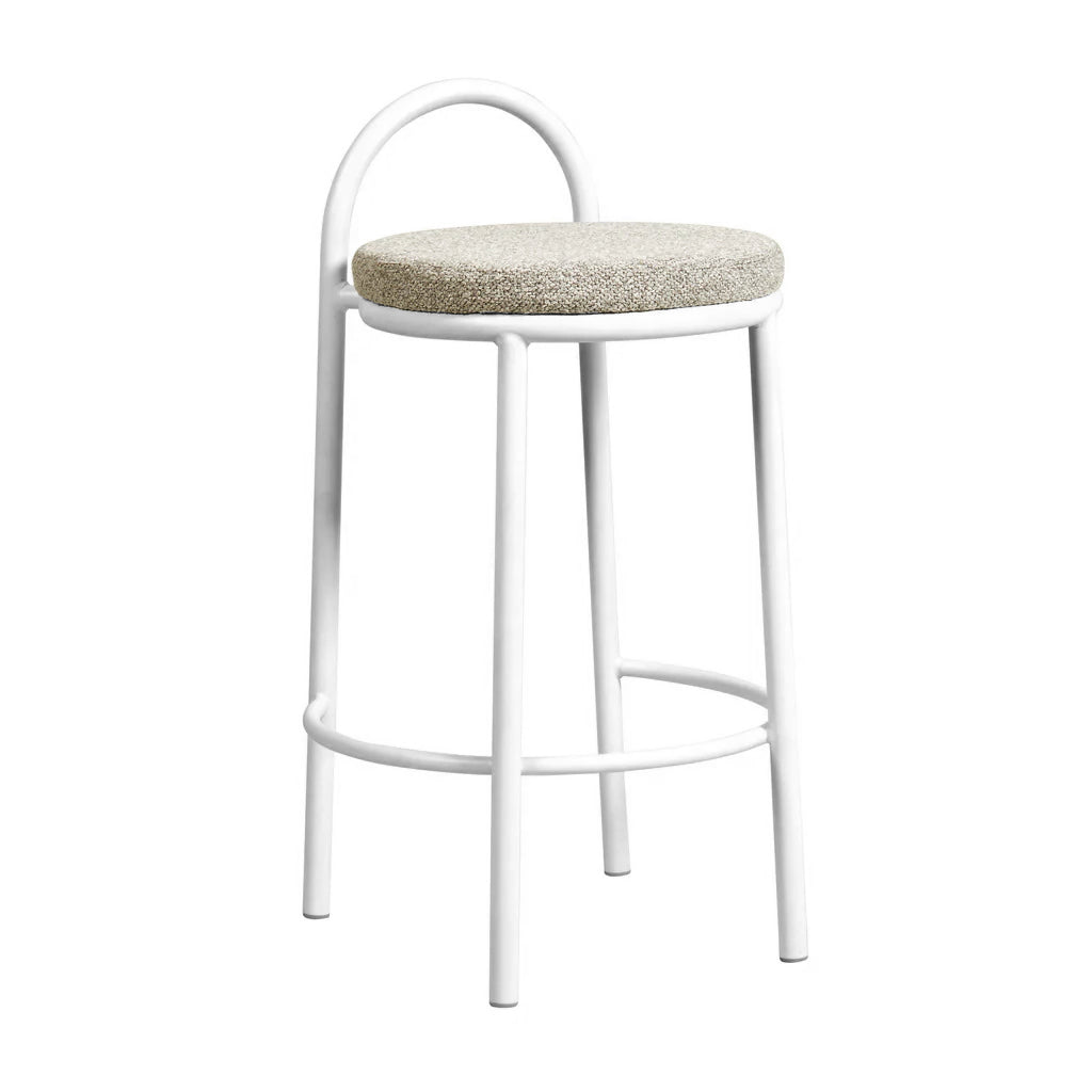Set of 2 - Mclean 63cm White Frame Bar Stool - Clay Grey | Interior Secrets