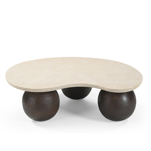 Orien 1.04m Marble Coffee Table - Walnut | Interior Secrets