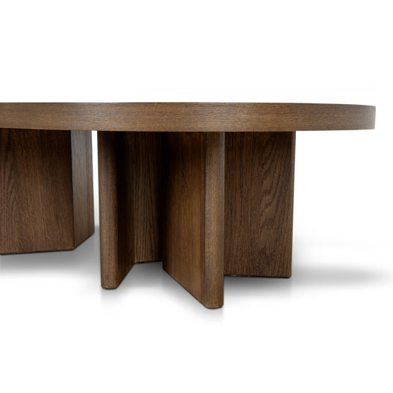 Roshan 1.3m Pill Shape Coffee Table - Caramel Oak | Interior Secrets