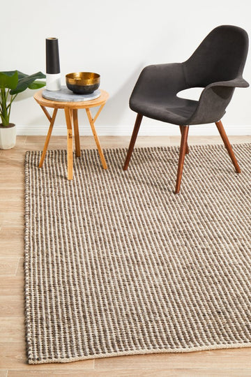 Carlos 225x155cm Felted Wool Rug - Brown | Interior Secrets