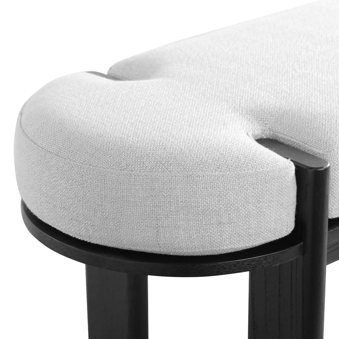Jahoda 1.6m Black Elm Bench - Natural Linen | Interior Secrets