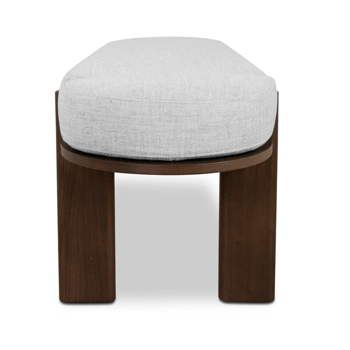 Jahoda 1.6m Walnut Elm Bench - Natural Linen | Interior Secrets