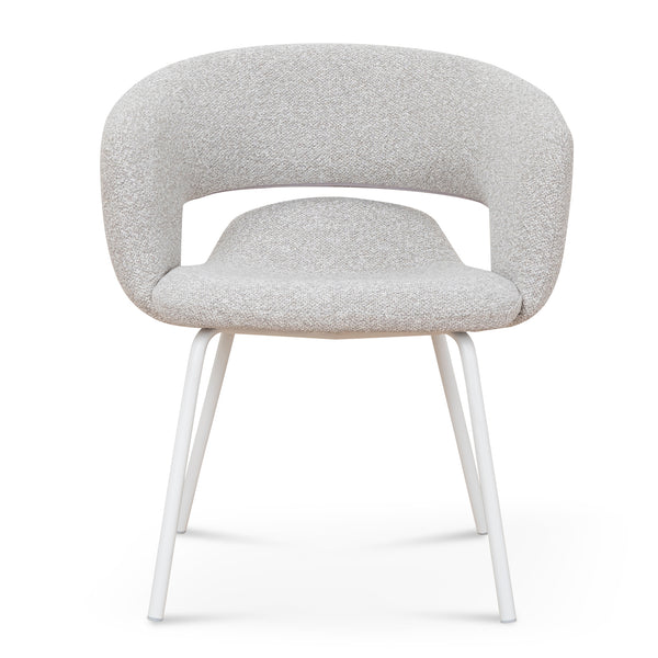 Set of 2 - Dalca White Dining Chair - Clay Grey | Interior Secrets