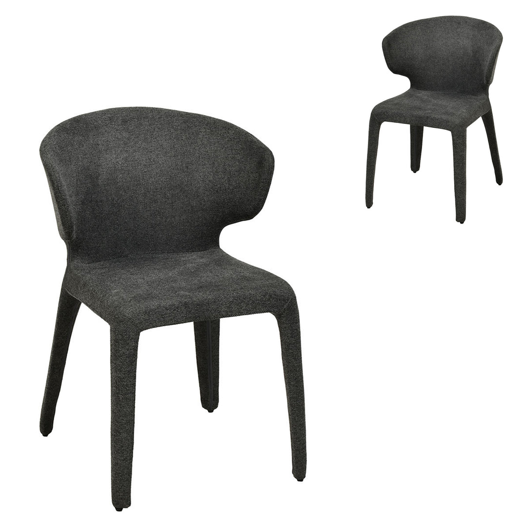 Set of 2 - Pollard Fabric Dining Chair - Charcoal Grey | Interior Secrets