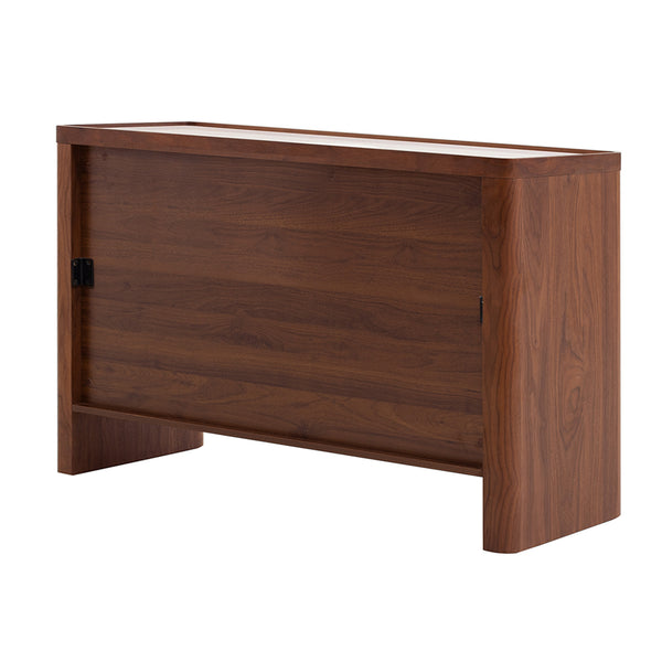 Modesta Glass Top Chest of Drawer - Walnut | Interior Secrets