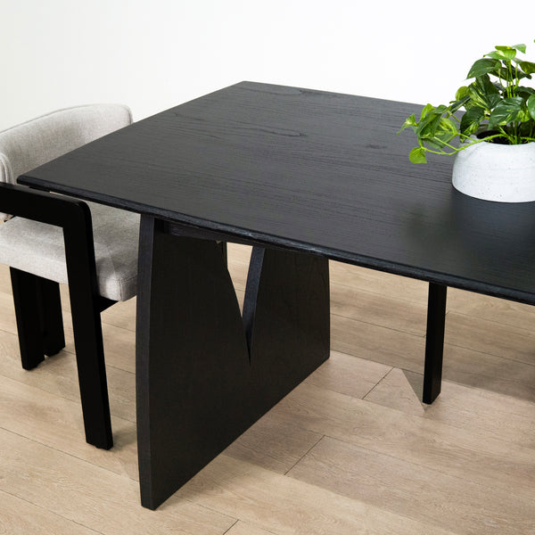 Amano 1.8m Elm Dining Table - Full Black | Interior Secrets