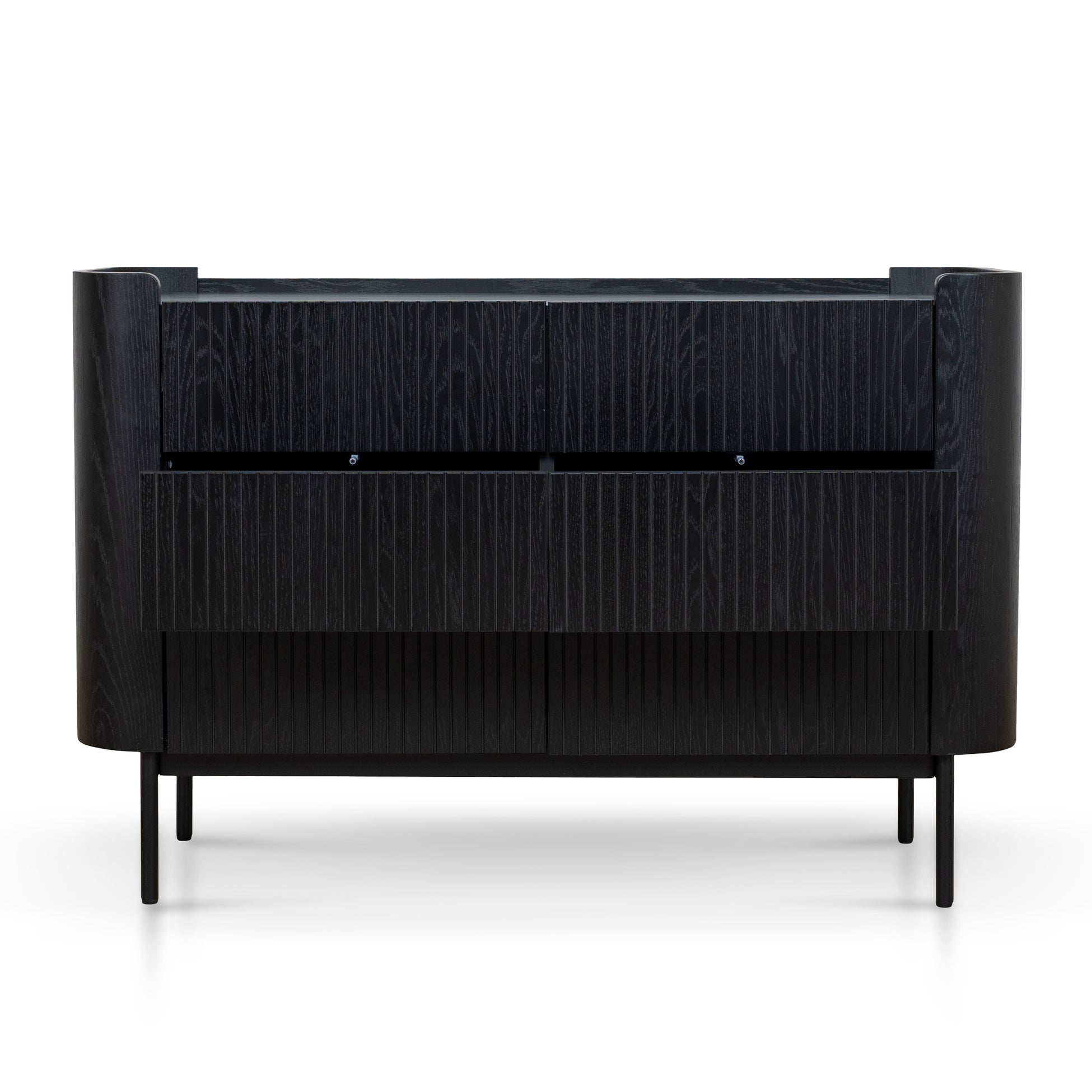 Gemma 1.2m Chest of Drawers - Full Black | Interior Secrets