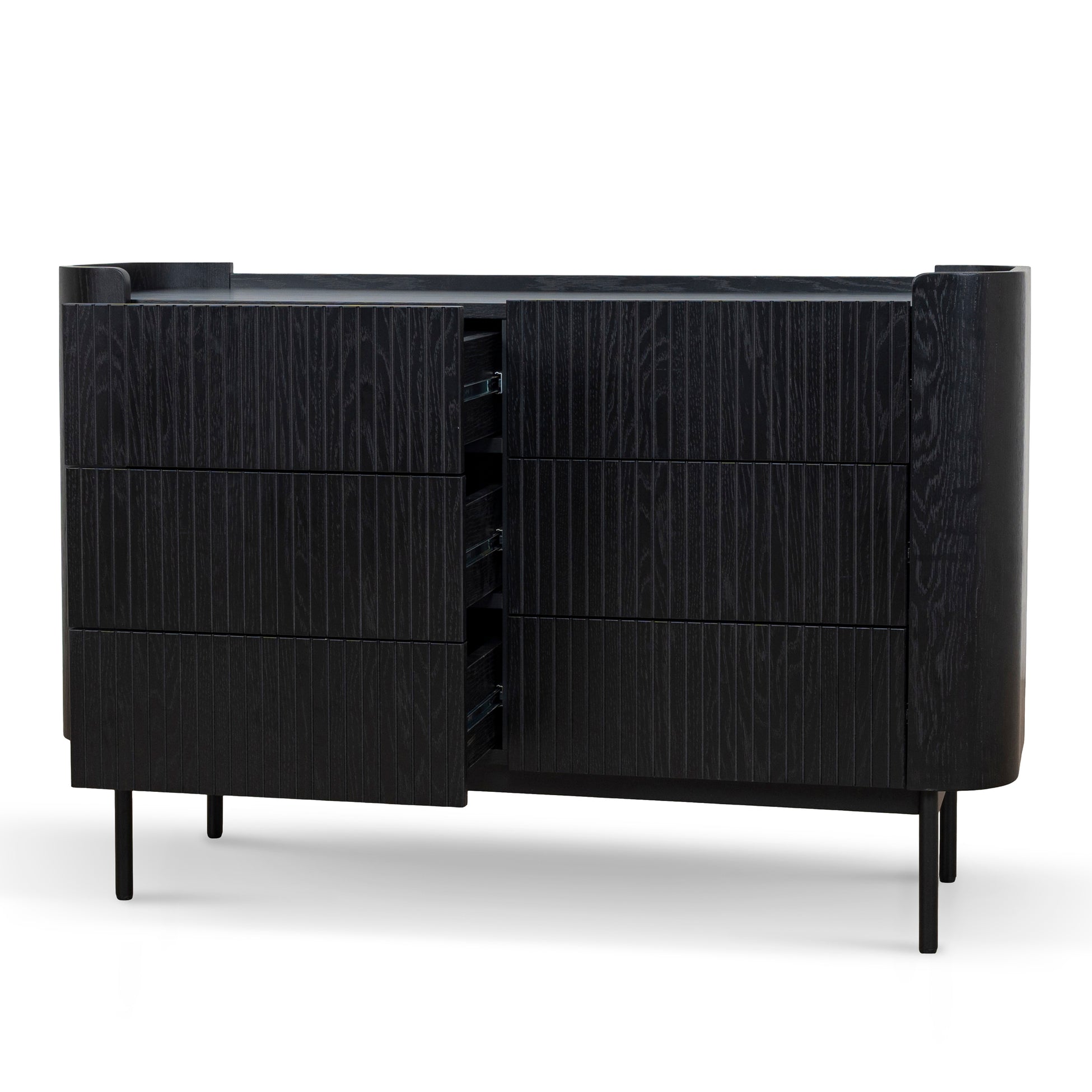 Gemma 1.2m Chest of Drawers - Full Black | Interior Secrets