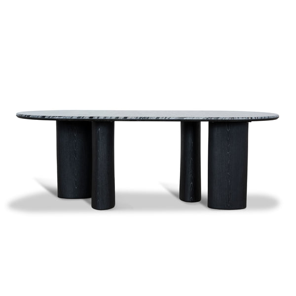 Ex Display - Vienna 2.2m Black Marble Dining Table - Black | Interior ...