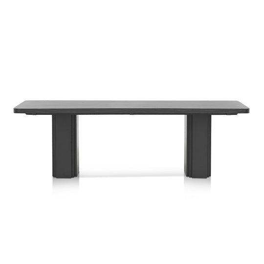 Kathleen 2.4m Elm Dining Table - Full Black | Interior Secrets