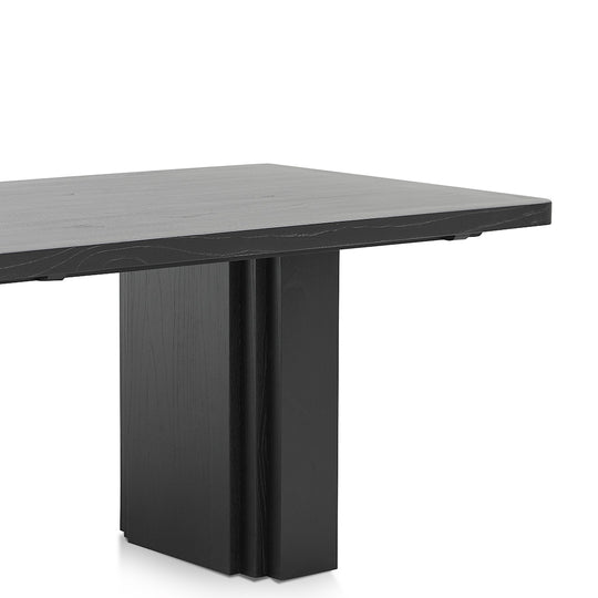 Kathleen 2.4m Elm Dining Table - Full Black | Interior Secrets
