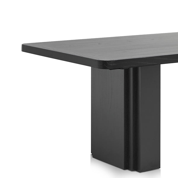 Kathleen 2.4m Elm Dining Table - Full Black | Interior Secrets