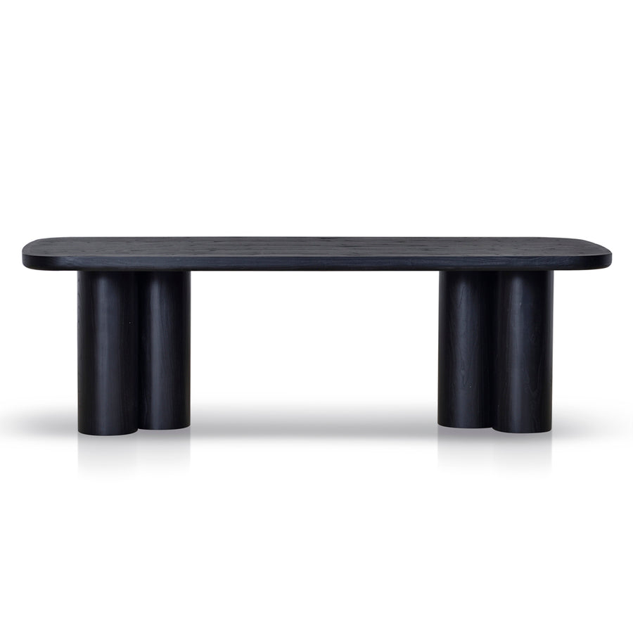 Hallie 2.4m Elm Dining Table - Full Black | Interior Secrets