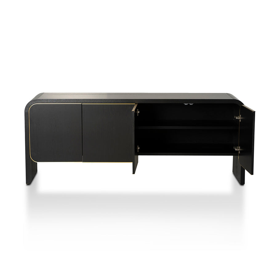 Boran 2m Buffet Unit - Textured Espresso Black | Interior Secrets