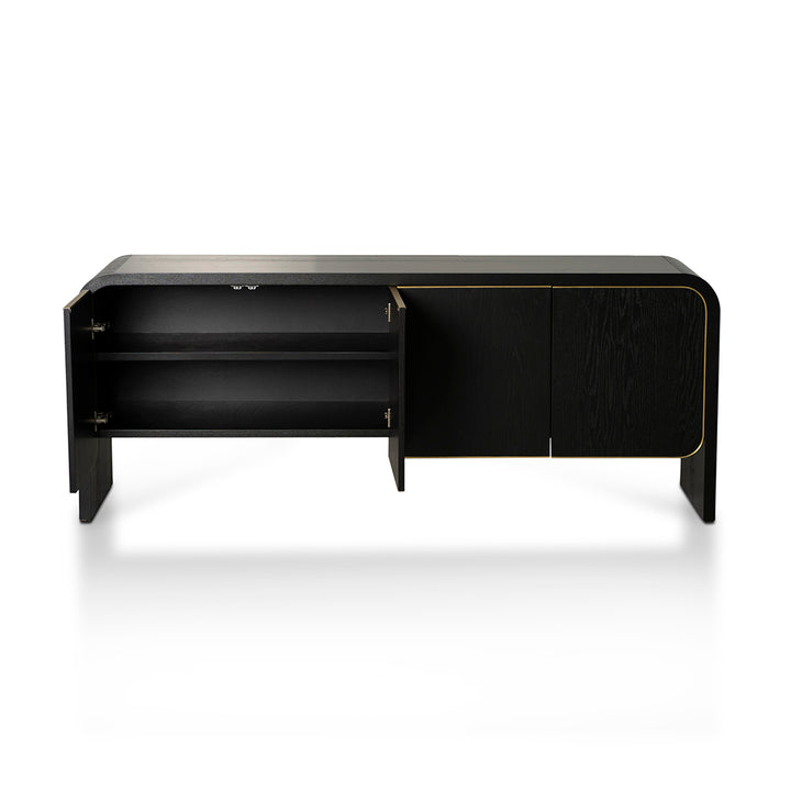 Boran 2m Buffet Unit - Textured Espresso Black | Interior Secrets