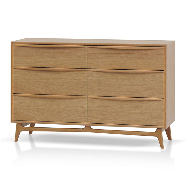 Brendon 6 Drawer Chest - Natural Oak | Interior Secrets