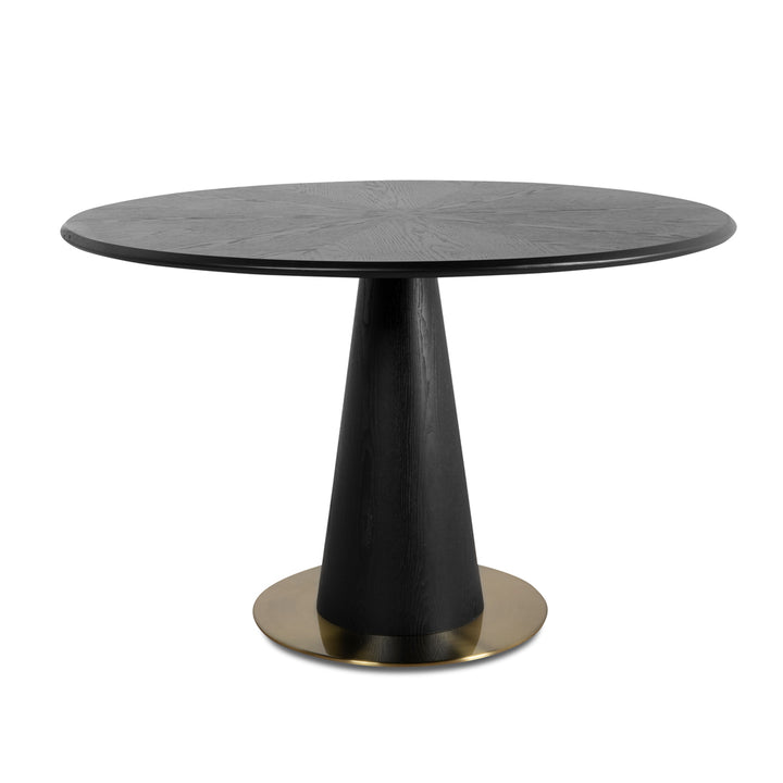 Leonardo 1.2m Round Dining Table - Full Black | Interior Secrets