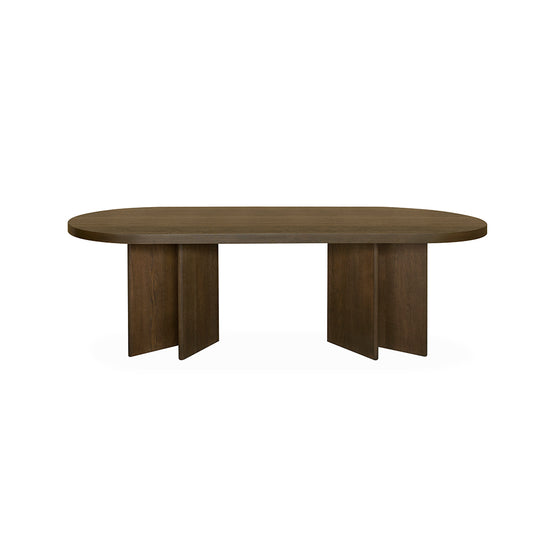 Roshan 2.4m Pill Shape Dining Table - Caramel Oak | Interior Secrets