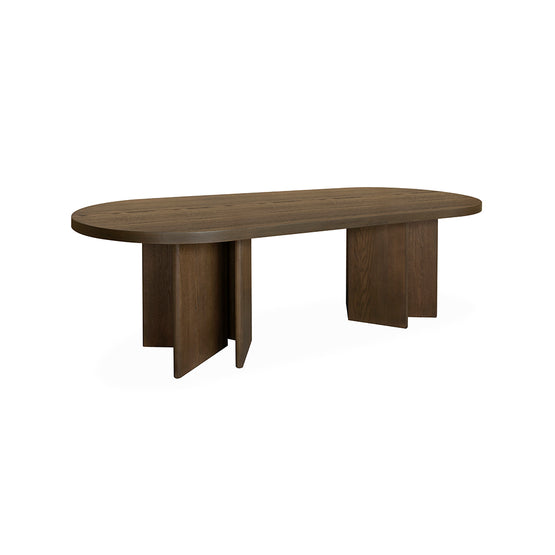 Roshan 2.4m Pill Shape Dining Table - Caramel Oak | Interior Secrets