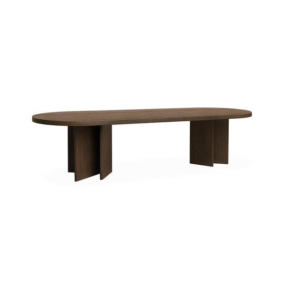 Roshan 3m Pill Shape Dining Table - Caramel Oak | Interior Secrets
