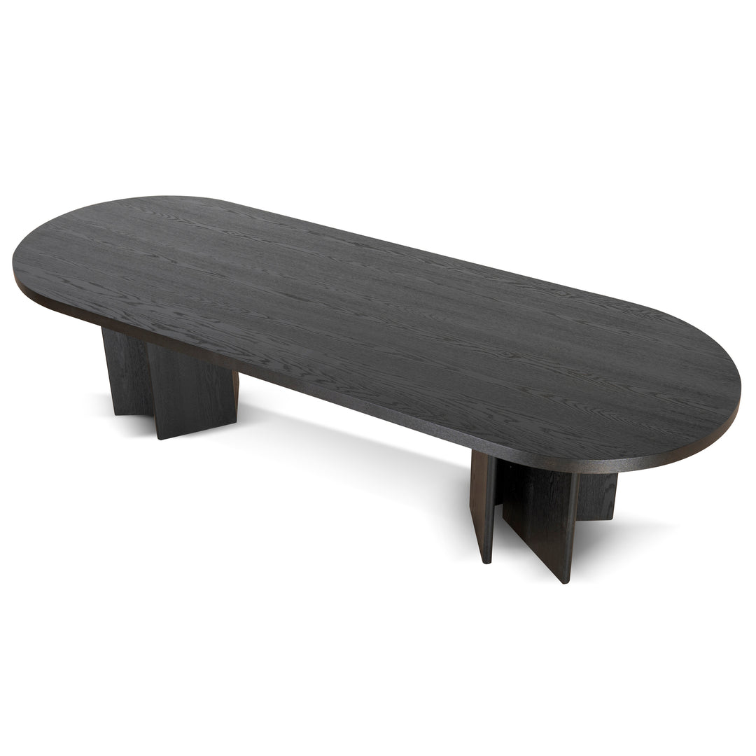 Roshan 3m Pill Shape Dining Table - Textured Espresso Black | Interior ...
