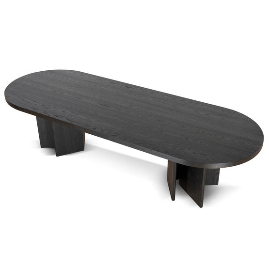 Roshan 3m Pill Shape Dining Table - Textured Espresso Black | Interior ...