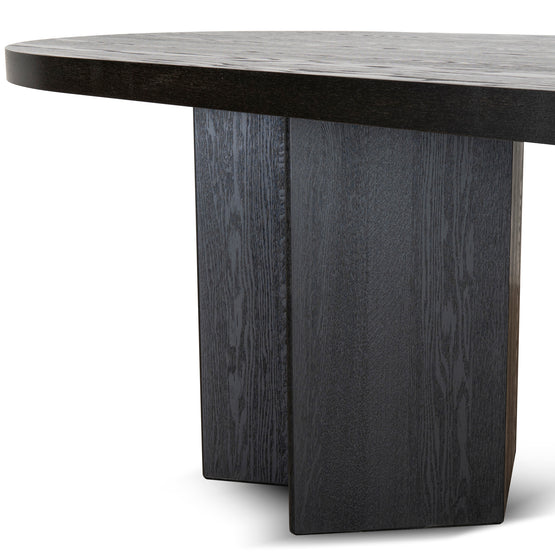Roshan 3m Pill Shape Dining Table - Textured Espresso Black | Interior ...