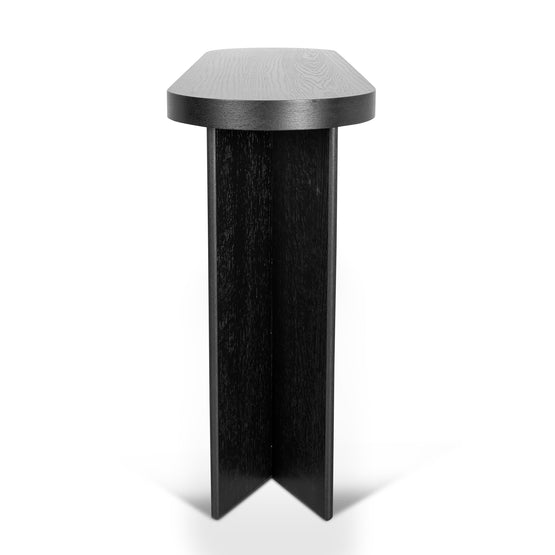 Roshan 1.3m Pill Shape Console Table - Textured Espresso Black ...