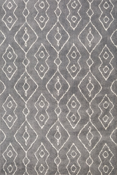 Hiero Bohemian Patterned Rug - Grey and Ivory 160 cm x 230 cm ...